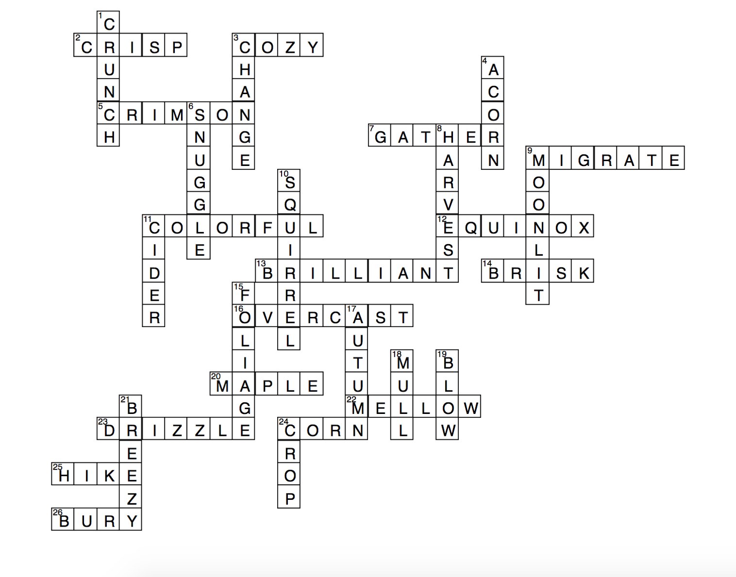 Respuestas al crucigrama con las palabras del día de sep | inglés.com